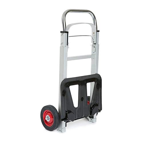 Folding Aluminium Industrial Hand Trolley - with Anti Puncture Tyres and 220LB Load Capacity (White) - 5 Year Warranty - Collapsible Handtruck - Portable G-Rack Folding Dolly-Folding Hand Truck