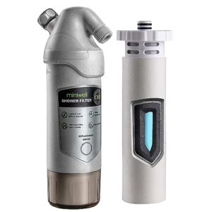 miniwell l720-plus shower filter system-for bathroom hard water and well -remove chlorine & heavy metals & sediments impurties- good for skin & hairs