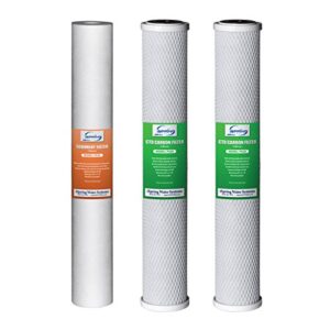 ispring whole house water filter replacement sediment two carbon block cartridges fits wcb32c & wcb32o