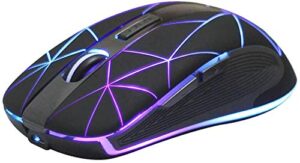 rii rm200 2.4g wireless mouse with usb nano receiver, 5 buttons rechargeable rgb,3 adjustable dpi levels,colorful gaming mouse for notebook,pc,computer-black