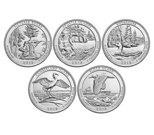 2018 p, d bu national park quarter 10 coin set uncirculated