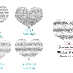 Personalized 1st Anniversary Gift For Him Or Her First Year Wedding Paper Anniversary Lyrics First Dance Song, Your Own Words, Present Wife Unique