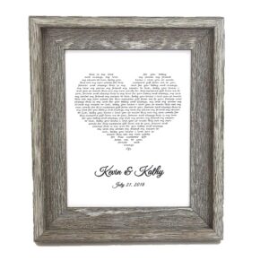 Personalized 1st Anniversary Gift For Him Or Her First Year Wedding Paper Anniversary Lyrics First Dance Song, Your Own Words, Present Wife Unique