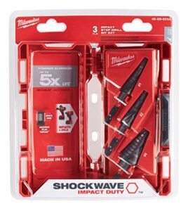 milwaukee 48-89-9254 shockwave high speed steel impact duty step bit 3 pc set