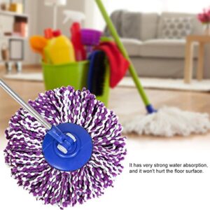 Fdit Spin Mop Head Refills Microfiber Round Spin Mop Head Replacement for Universal Spin Mop System Perfect for Home Commercial Use (Purple-White)