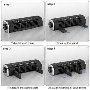 OImaster Laptop Cooler with Adjustable Stand, Laptop Cooling Pad 3-Speed Adjustable Small Desk Fan, USB Multi Function Laptop Cross-Flow Turbine Cooling Fan for Laptop Pad Tablet Phone (1691)