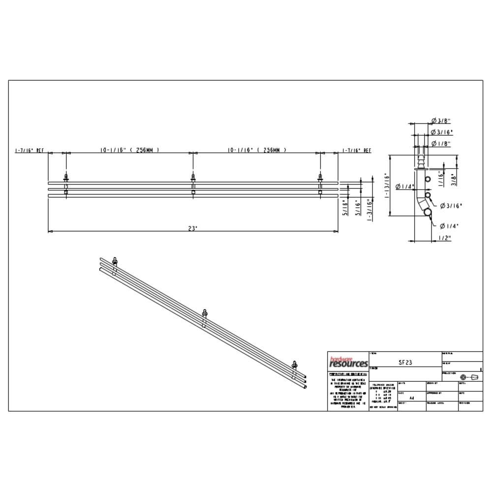 Satin Nickel 23" Shoe Fence for Shelving