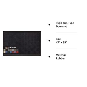 Gorilla Grip 100% Waterproof All-Season WeatherMax Doormat, 47x35, Durable Natural Rubber, Stain and Fade Resistant, Low Profile, Indoor Outdoor Door Mats, Easy Clean Patio Entrance Mat, Midnight Maze