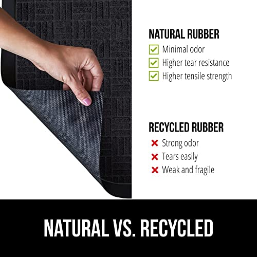 Gorilla Grip 100% Waterproof All-Season WeatherMax Doormat, 47x35, Durable Natural Rubber, Stain and Fade Resistant, Low Profile, Indoor Outdoor Door Mats, Easy Clean Patio Entrance Mat, Midnight Maze