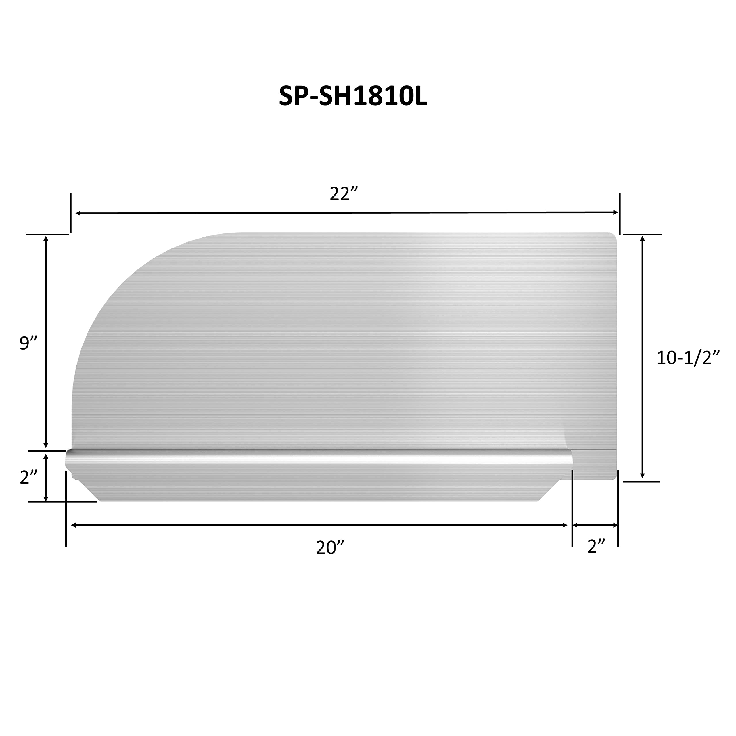 Stainless Steel Insert Type Splash Guard for Compartment Sinks (22"L x 11"H Left)