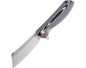 artisan cutlery 1815p-bgc artisan tomahawk folder 3.94 in d2 black-white curved g-10