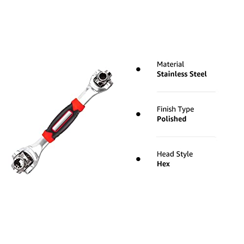 iPstyle Universal Wrench 48 in 1 Socket Wrench Multifunction Wrench Tool with 360 Degree Rotating Head, Spanner Tool for Home and Car Repair