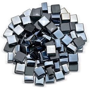 american fireglass 1/2" black luster cubes - 10 lb bag