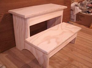 handmade grownup step stool 12" high 2 step step stool wooden step stool step stool