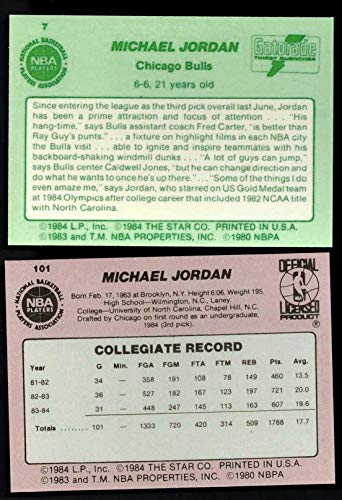 Michael Jordan Chicago Bulls 1985 Star Rookie RC Pair REPRINT #7 & #101