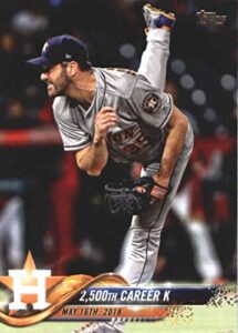 2018 topps update and highlights baseball series #us89 justin verlander houston astros official mlb trading card