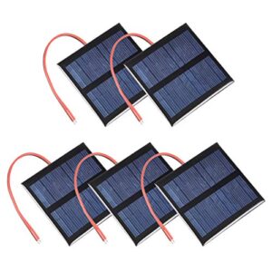 uxcell 5Pcs 0.6W 5.5V Small Solar Panel Module DIY with 100mm Wire