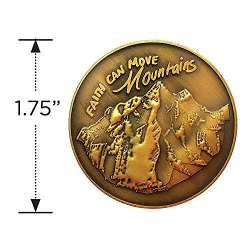 Faith Can Move Mountains Challenge Coin, Antique Gold-Color Plated, Ask and It Shall Be Given to You Coin