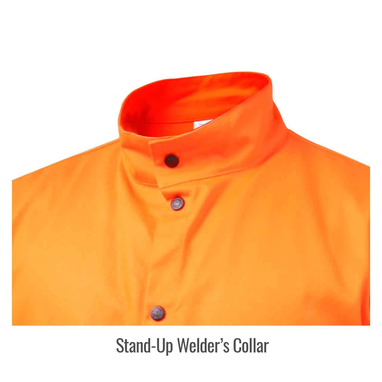 Black Stallion JF1625-OR Stretch-Back FR Cotton Welding Jacket, Orange, Medium