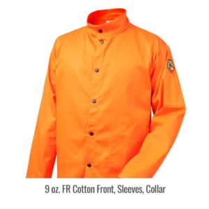 Black Stallion JF1625-OR Stretch-Back FR Cotton Welding Jacket, Orange, Medium