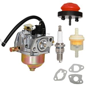 safercctv carburetor compatible with mtd cub cadet troy bilt 951-10974a 951-12705 2 stage snow blowers, replacement 951-10974 carb, with fuel filter, primer bulb and spark plug