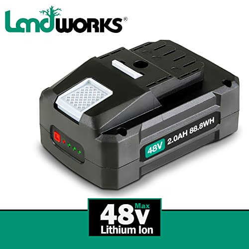 Landworks Super Duty Pro 48V DC 2Ah Lithium Ion Rechargeable Battery 88.8 Watt Hours (Battery Only Electric Earth/Ice Auger Power Head & Li-Ion Wagon/Service Cart - All Not Included)