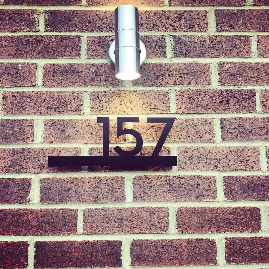 Modern House Numbers - Black with Black Acrylic - Contemporary Home Address - Underline Sign Plaque - Door Number - Apartment - Hotel Room