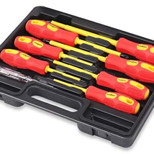 HORUSDY 8-Piece 1000v Insulated Screwdriver Set, Magnetic Tip Electrician screwdriver Set