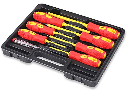 HORUSDY 8-Piece 1000v Insulated Screwdriver Set, Magnetic Tip Electrician screwdriver Set