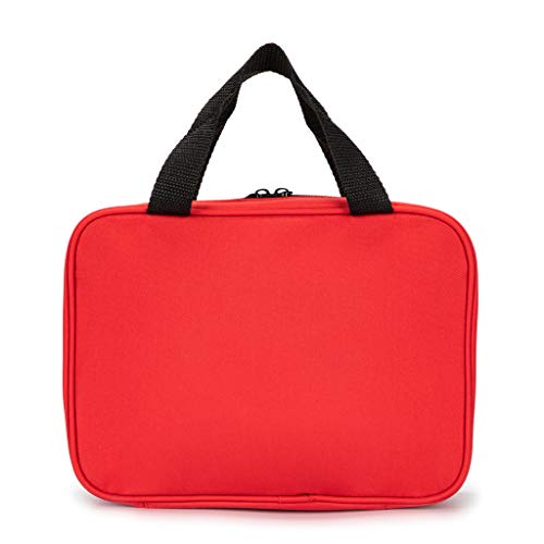 Jipemtra Red First Aid Bag Empty Travel Rescue Pouch First Responder Storage Compact Survival Medicine Bag for Car Home Office Kitchen Sport Outdoors (Red)