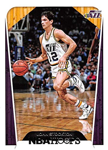 2018-19 NBA Hoops Basketball #295 John Stockton Utah Jazz Tribute Official Trading Card made by Panini