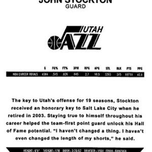 2018-19 NBA Hoops Basketball #295 John Stockton Utah Jazz Tribute Official Trading Card made by Panini