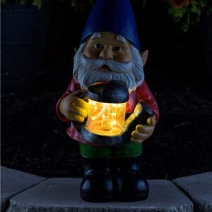 VP Home Garden Gnomes with Led Light Lawn Gnome Great Addition for Your Garden Solar Powered Light Garden Knome Christmas Decorations Gifts for Outside Patio Lawn