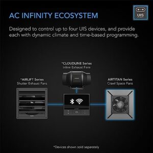 AC Infinity AIRTITAN T3, Ventilation Fan 6" with Temperature Humidity Controller, for Crawl Space, Basement, Garage, Attic, Hydroponics, Grow Tents