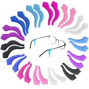 14 pairs eyewear retainers comfortable silicone eyeglass strap holder sport anti slip ear hooks for kids & adults, multi-colored