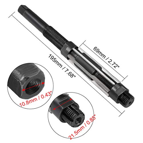 uxcell Adjustable Hand Reamer 21-23mm High Speed Steel H8 6 Straight Flutes Milling Cutter Tool Metric Reaming Drill Bit for Metal