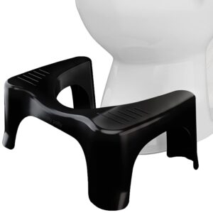 squatty potty the original bathroom toilet stool, curve lightweight with sleek and modern design, black, 7"