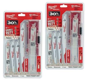 milwaukee 49-22-1129 12-piece ultimate demolition sawzall blade set (2 sets)