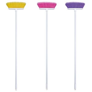 the original soft sweep magnetic action broom assorted colors with white metal handles (2 brooms)