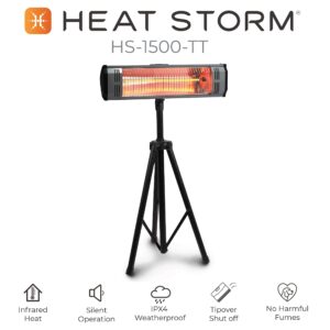 Heat Storm HS-1500-TT Infrared, 7 ft Cord, Tripod + Heater, Black