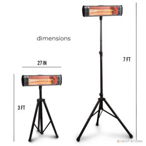 Heat Storm HS-1500-TT Infrared, 7 ft Cord, Tripod + Heater, Black