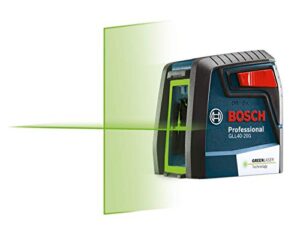 bosch gll40-20g 40ft green-beam self-leveling cross-line laser with visimax technology, 360 degree flexible mounting device and carrying pouch