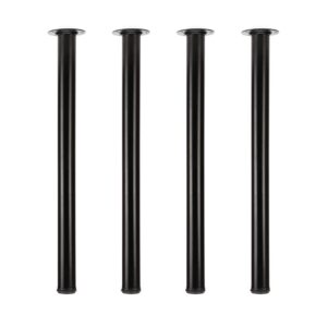 qlly 28 inch adjustable metal desk legs, office table furniture leg set, set of 4 (black)