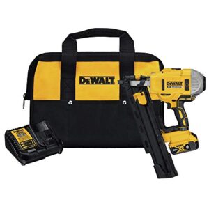 dewalt 20v max* framing nailer kit, 21-degree, plastic collated (dcn21plm1)