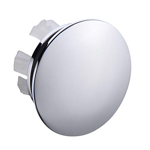 Orhemus Solid Brass Sink Overflow Cap Round Hole Cover for Bathroom Basin, Polished Chrome Finished