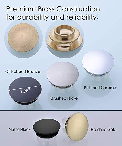 Orhemus Solid Brass Sink Overflow Cap Round Hole Cover for Bathroom Basin, Polished Chrome Finished