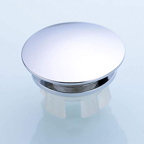 Orhemus Solid Brass Sink Overflow Cap Round Hole Cover for Bathroom Basin, Polished Chrome Finished