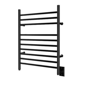 heatgene towel warmer wall-mounted hardwired heated towel rack matte black