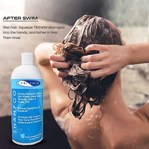 TRISWIM Swim Shampoo -32 Fl Oz, Removes Chlorine Buildup- Swimmers Shampoo For Undoing The Damage Caused By Chlorine On The Scalp