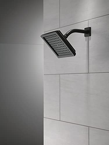 Delta Faucet Single-Spray Matte Black Shower Head, Shower Head Black Square Shower Head, Black Showerhead, Matte Black RP62283BL